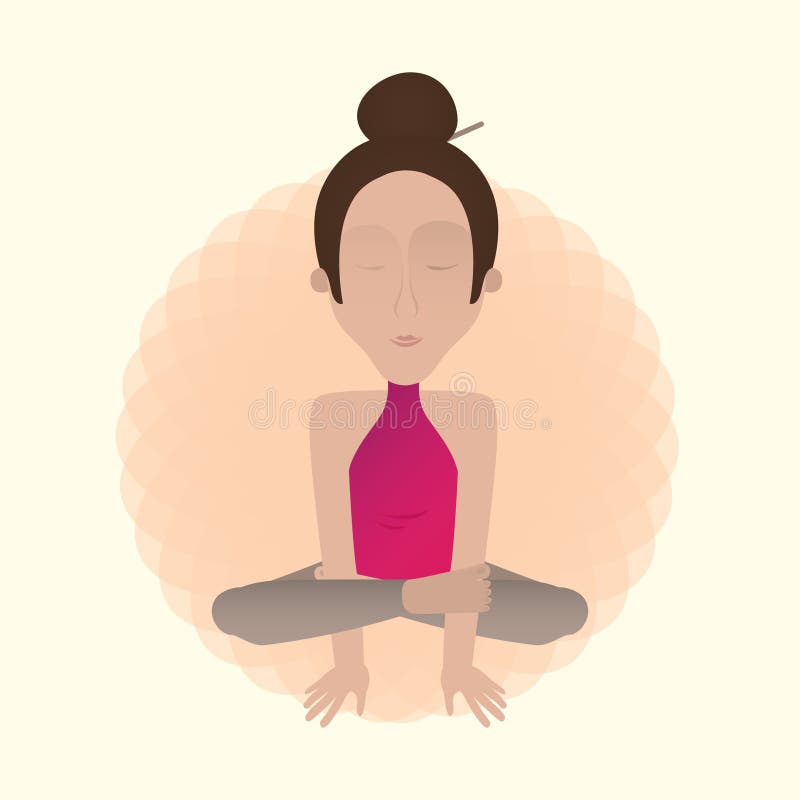 Girl Practising Yoga in Scale Pose. Vector Illustration Decorative ...