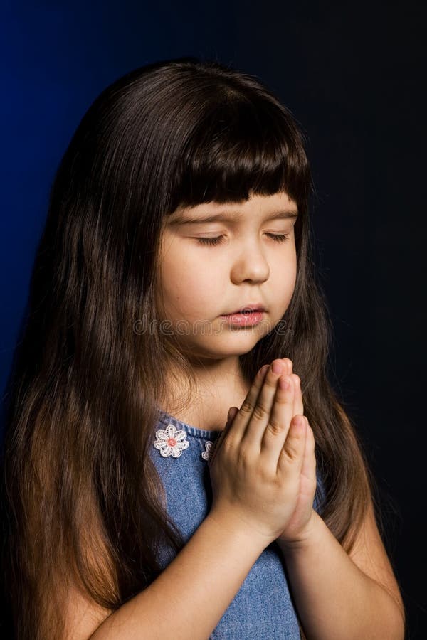 Little girl praying stock image. Image of spiritual, silence - 20999885