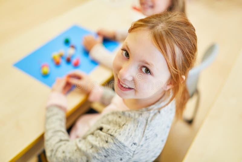 Girl in Preschool or Elementary School Stock Image - Image of abecedary ...