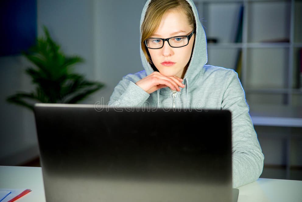 A girl programmer stock photo. Image of team, monitor - 89678980