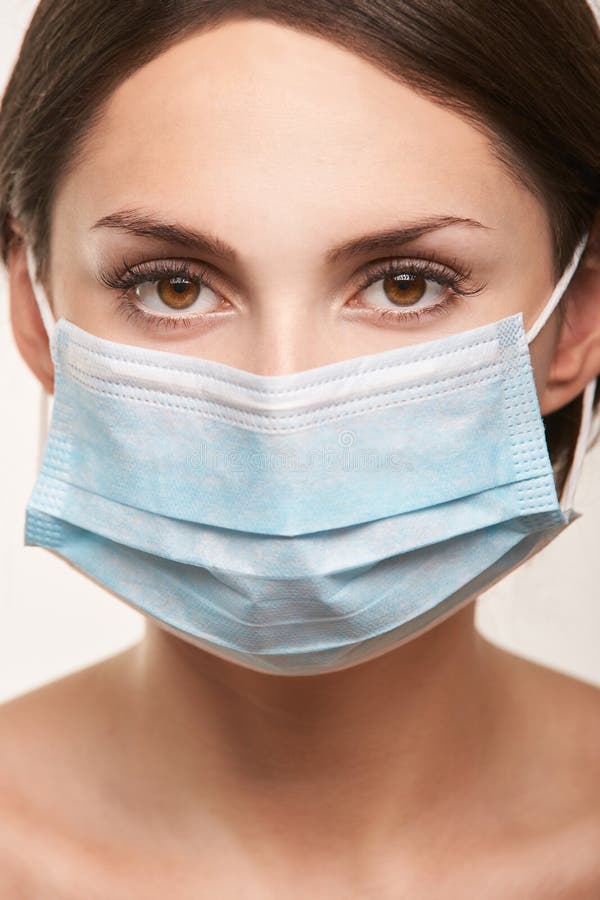 Girl in Protective Mask. Flu Cold People Stock Photo - Image of filter ...