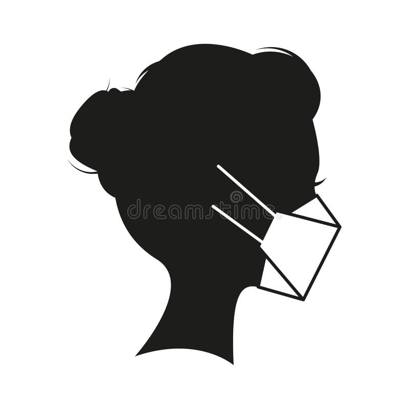 The Girl Protective Mask. Protective Masks in a Profile Stock Vector ...