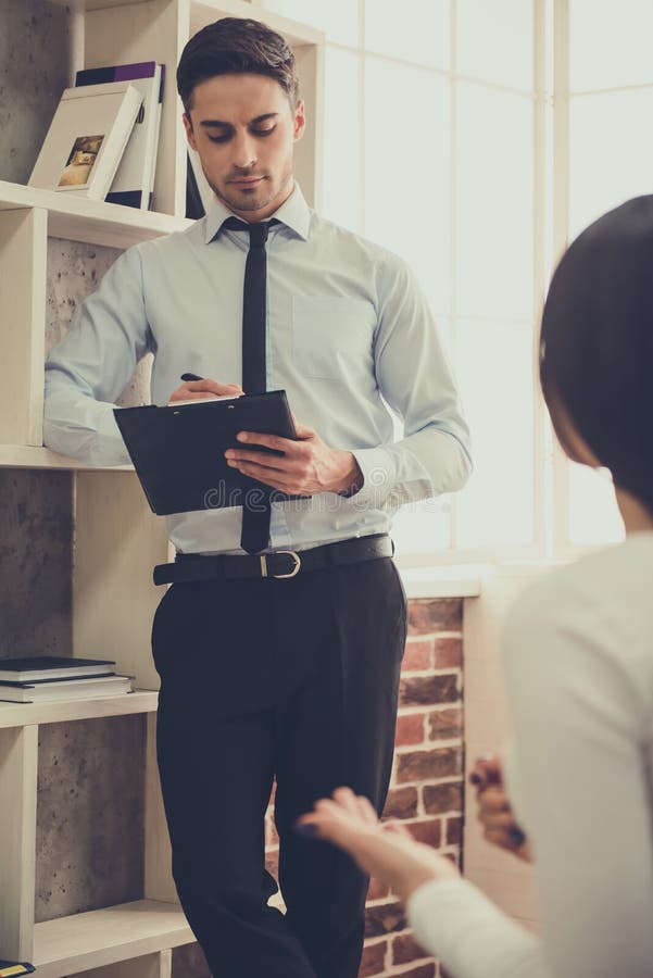 Handsome Psychologist is Making Notes Sitting in His Office Stock Photo ...