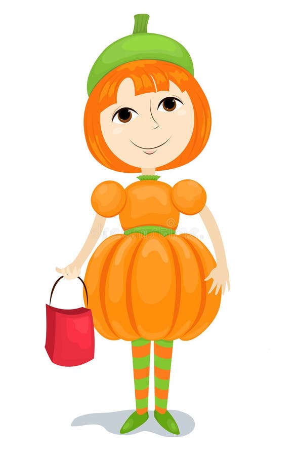 Girl pumpkin stock vector. Illustration of halloween - 27028232