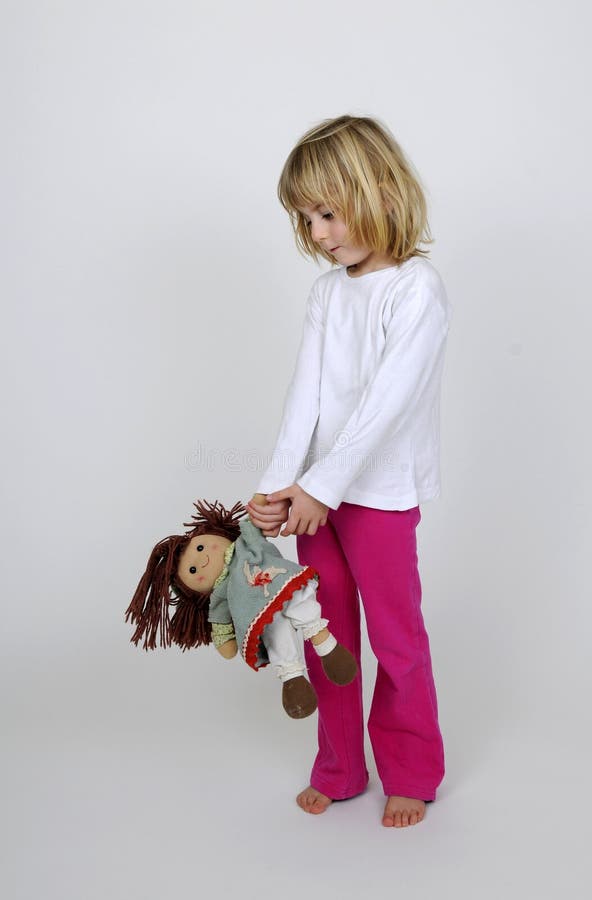 Girl with puppet stock photo. Image of tired, child, pajama - 13100156
