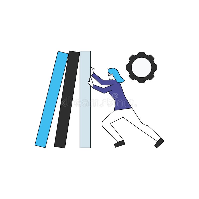 Girl Pushing Wall Stock Illustrations – 22 Girl Pushing Wall Stock ...