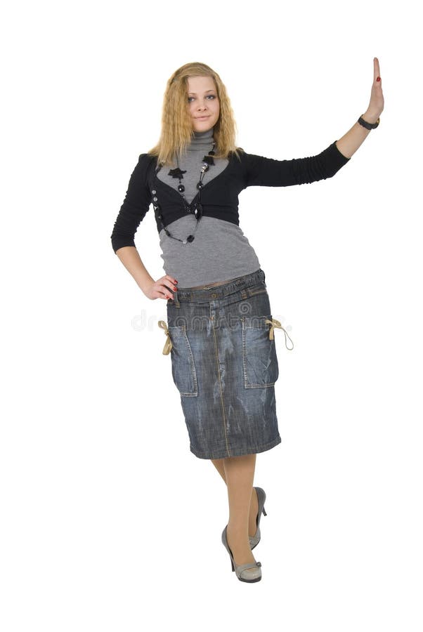 Girl, Pushing Somebody stock photo. Image of casual, slim - 6746444