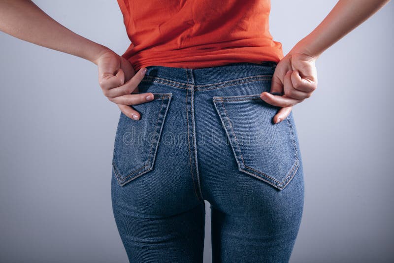 The Girl Put Her Hand In Her Back Pocket Stock Image Image Of Girl