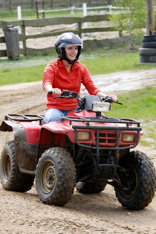 Little Pink Four Wheeler Quad Girl 2 Stock Image - Image of child, ride ...