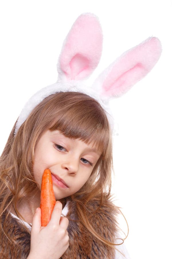 Girl with rabbit ears stock photo. Image of humor, costume - 29989498