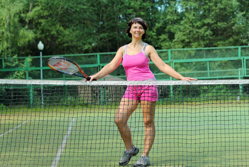 Girl with racket stock photo. Image of power, agility - 43327264