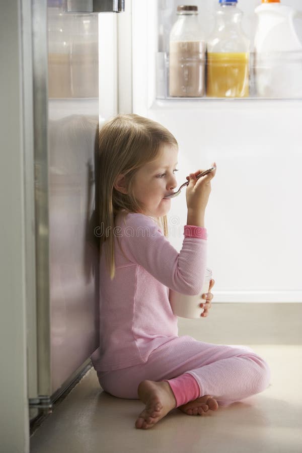 Children Raiding the Fridge Stock Photo - Image of food, fridge: 54980172