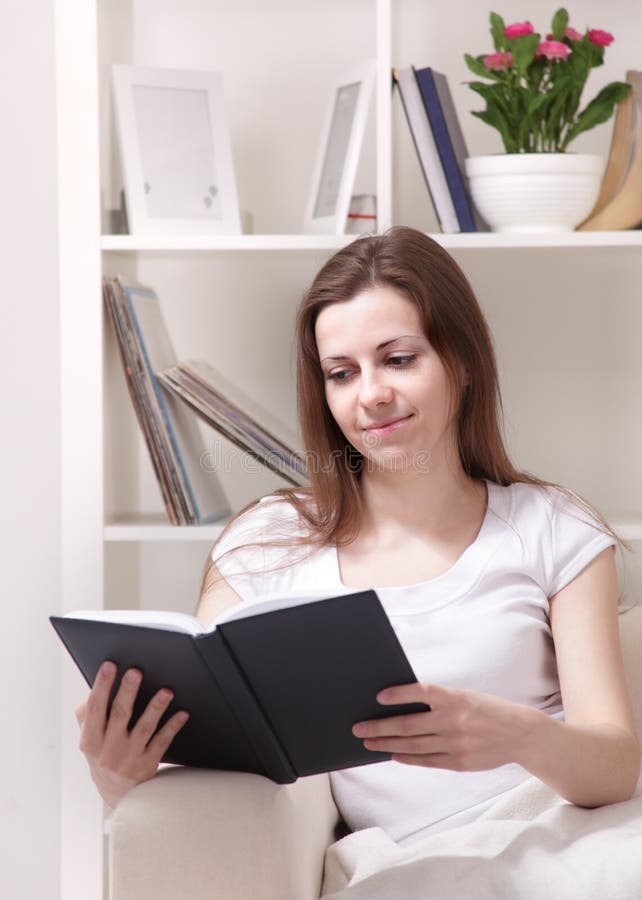 Girl read book stock image. Image of person, girls, interior - 24110697