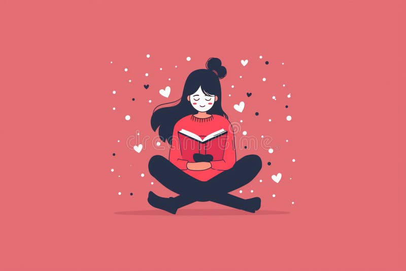 Girl Read Book. Education, Learning and Training. Cartoon Flat Vector ...
