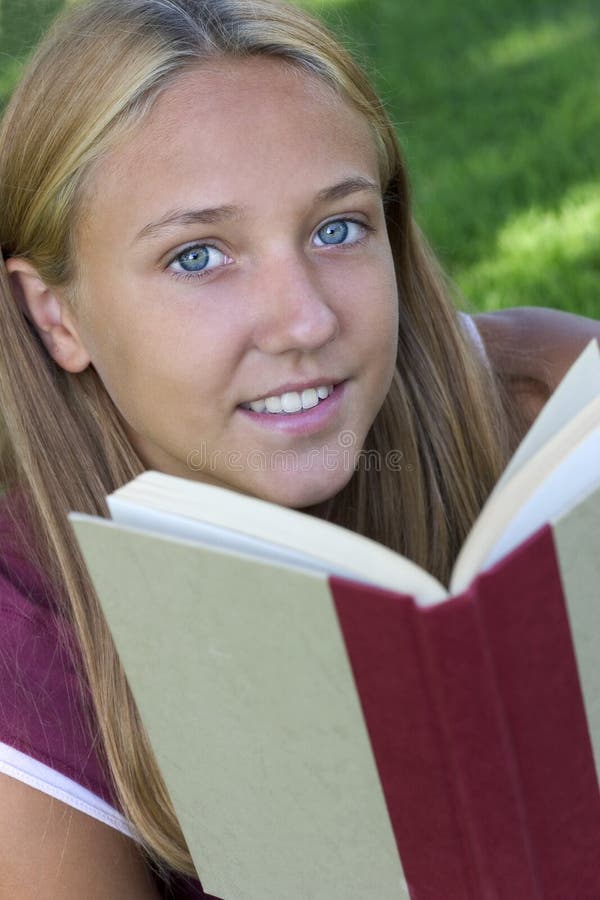 Girl Reading stock photo. Image of pretty, book, students - 202650