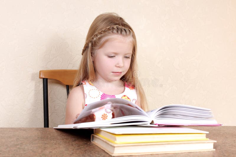 Girl reading book stock image. Image of information, literary - 17520547