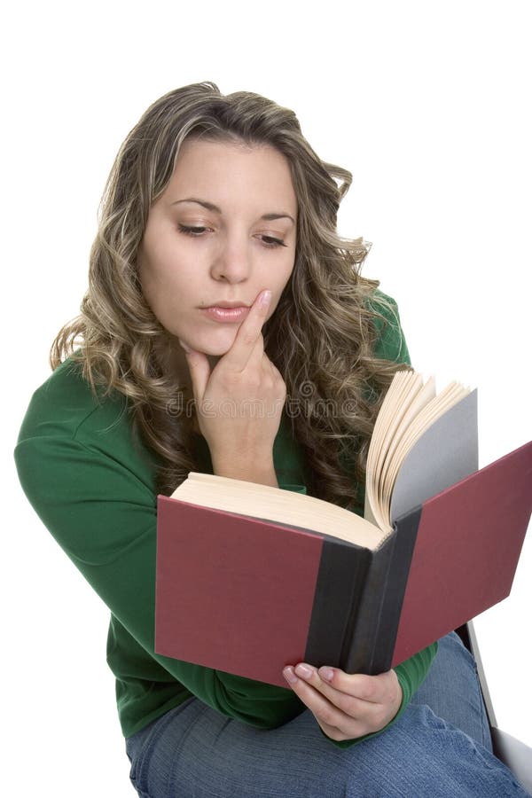 Girl Reading Book stock image. Image of white, student - 1869541