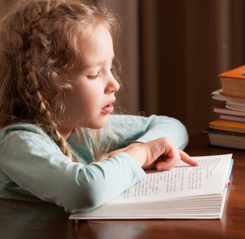 Girl reading book at home stock image. Image of play - 179216691
