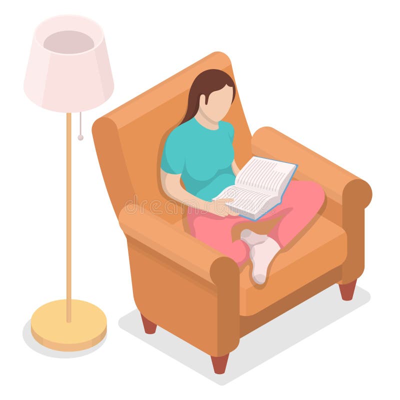 Woman Sitting Comfortably Chair Stock Illustrations 87 Woman Sitting