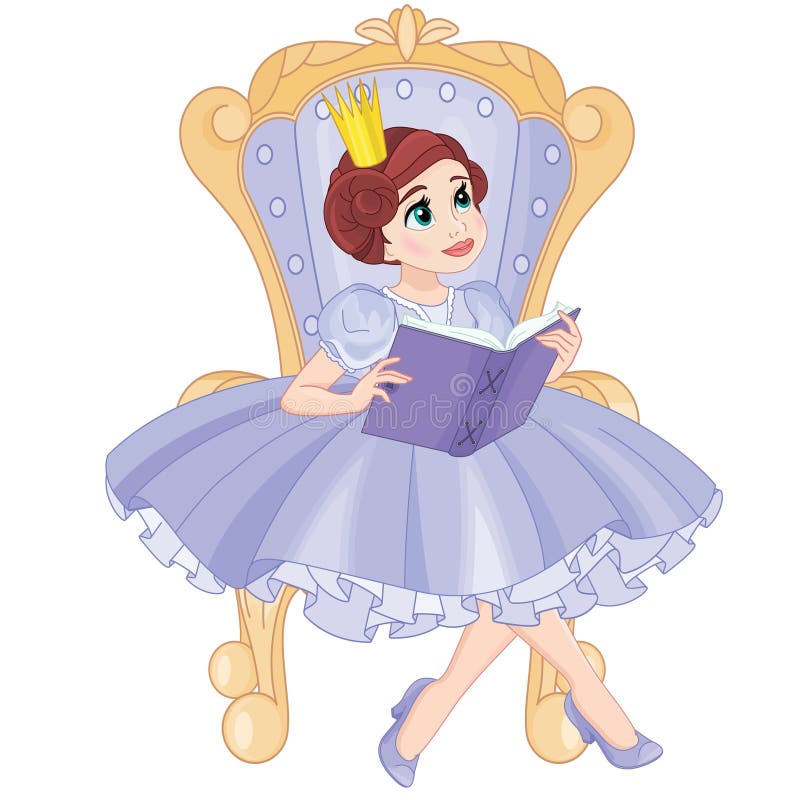 Magic Cute Cartoon Fairy Girl Reading Book Stock Vector - Illustration ...