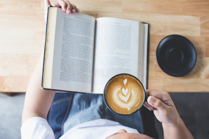Reading book with coffee stock photo. Image of chic - 114700614