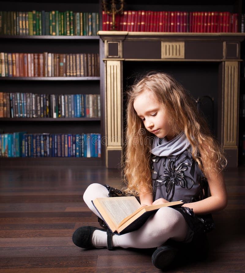 Girl reading book stock image. Image of atheneum, reading - 38096927