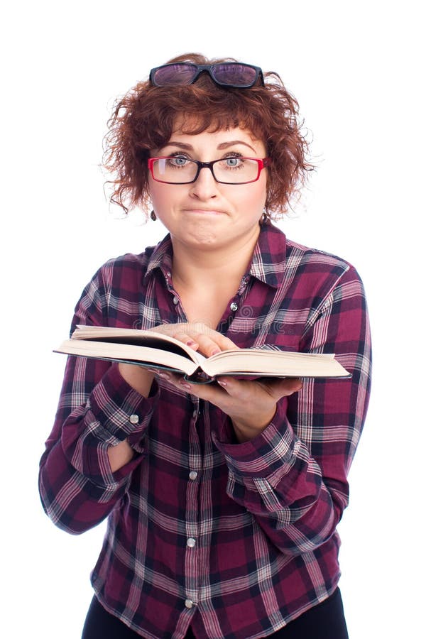 Girl Reading a Book with a Surprise Stock Photo - Image of publications ...