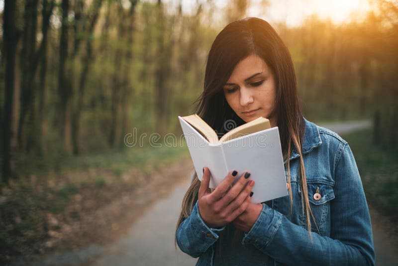 Girl reading a book stock photo. Image of female, learning - 123361416