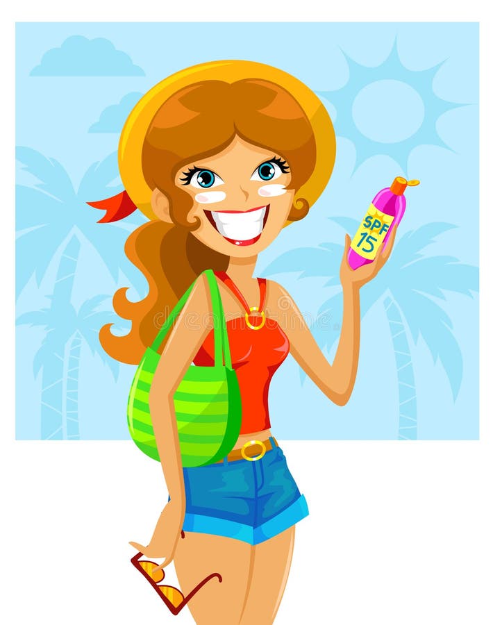 Sunscreen stock vector. Illustration of heat, happy, awareness - 30280784