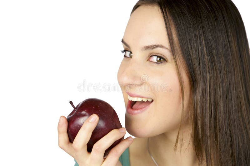 Love Eating Apple stock image. Image of hold, happiness - 30312857
