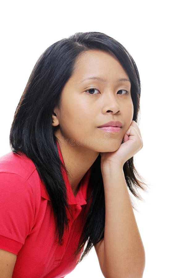 Girl in red stock image. Image of attractive, woman, asian - 27944735