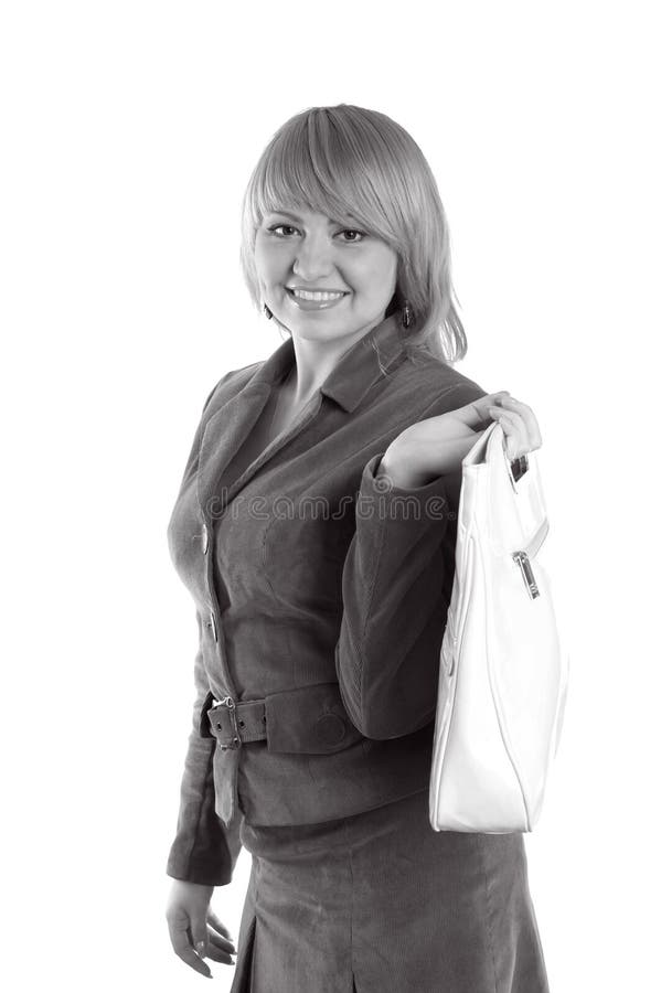 Girl in red suit stock image. Image of person, woman, smile - 4352349