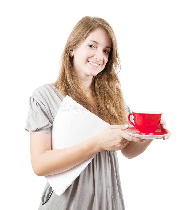 Girl with red cup stock image. Image of drink, model - 11965839