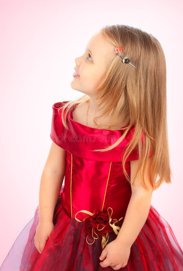 Girl in a red dress stock image. Image of christmas, princess - 8716943