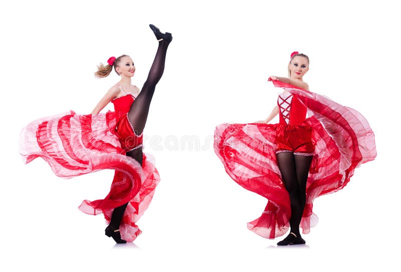 Girl in Red Dress Dancing Dance Stock Image - Image of latino, gypsy ...