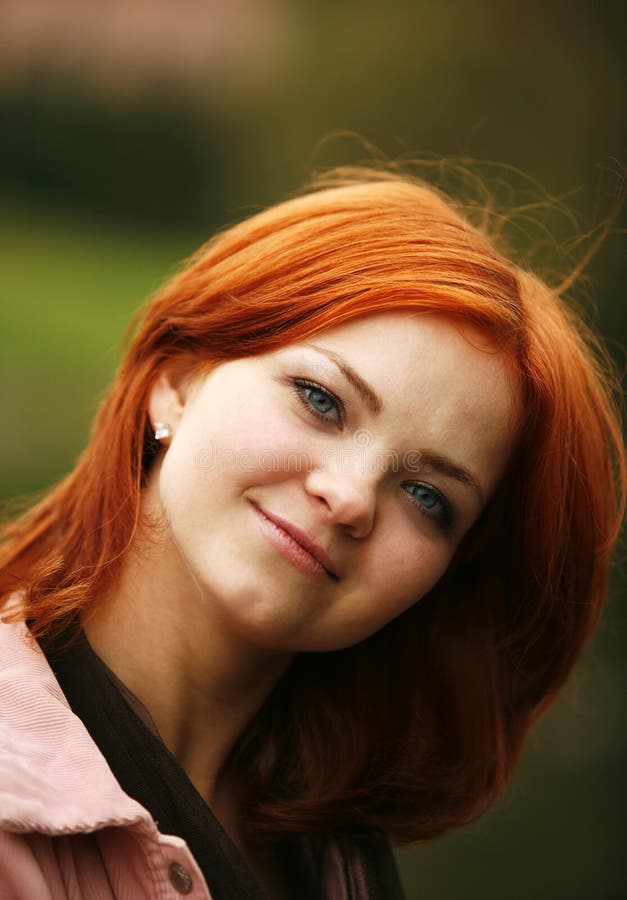 Girl with red hair stock image. Image of young, attractive - 47425659