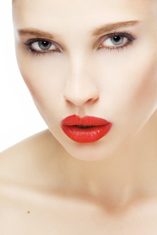 Red lips stock photo. Image of clean, sensuality, makeup - 17402372