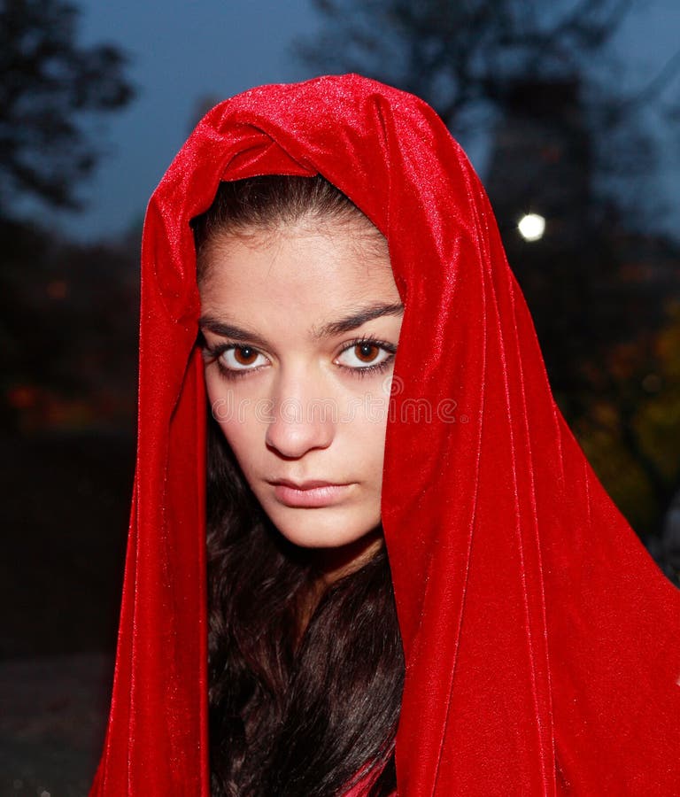 Girl in red robe stock photo. Image of scarlet, somber - 7688994