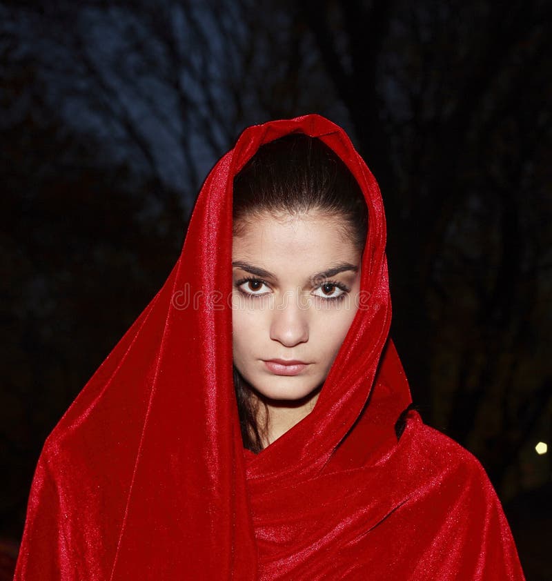 Girl in red robe stock photo. Image of parks, cloak, meditation - 7689074