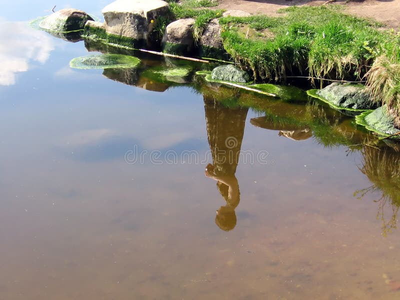 Girl Reflection in the Water Stock Image - Image of reflection, bint ...