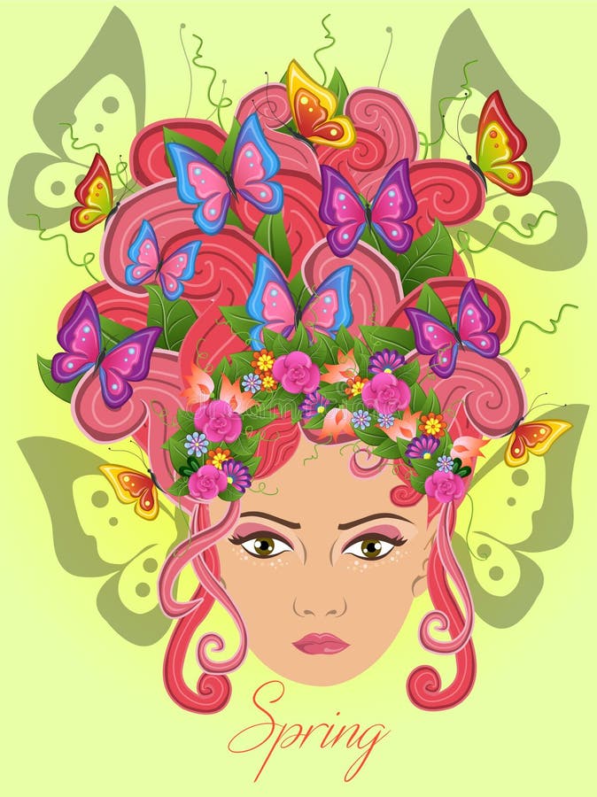 Girl Representing the Season of Spring, Vector Design Stock Vector ...