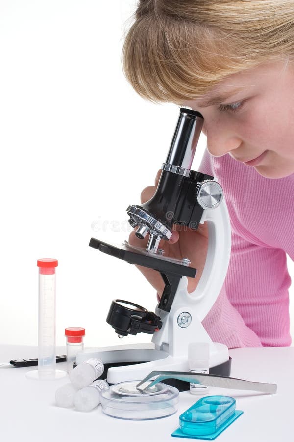 Medical Doctor with Microscope Stock Image - Image of lady, healthcare ...