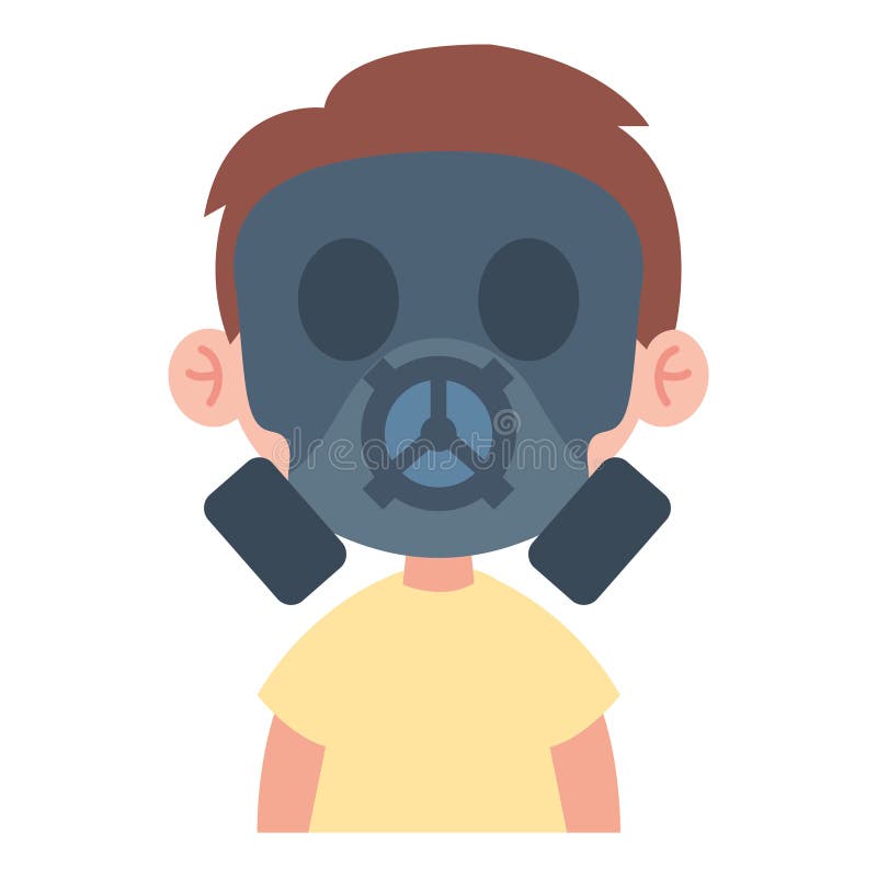 Girl respirator mask stock illustration. Illustration of secure - 357811584