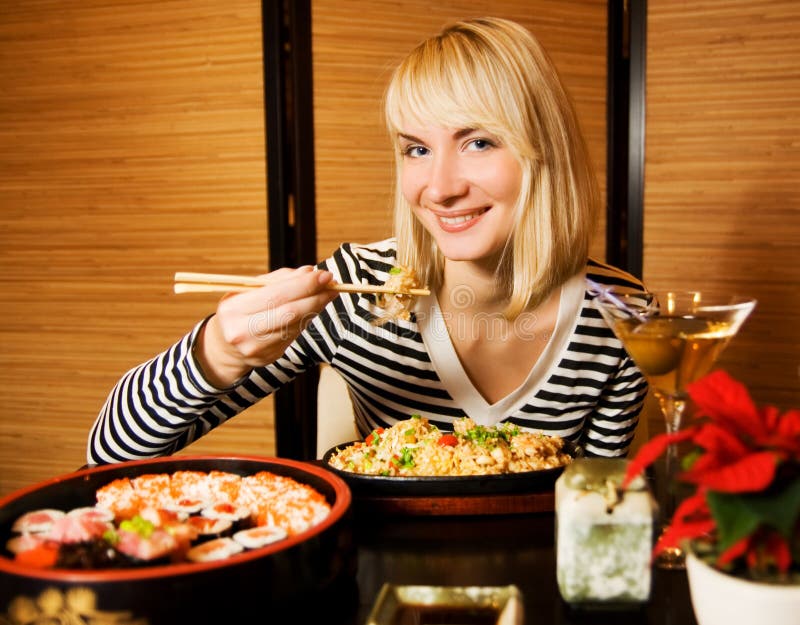Girl in a restaurant stock image. Image of cuisine, female - 3912655