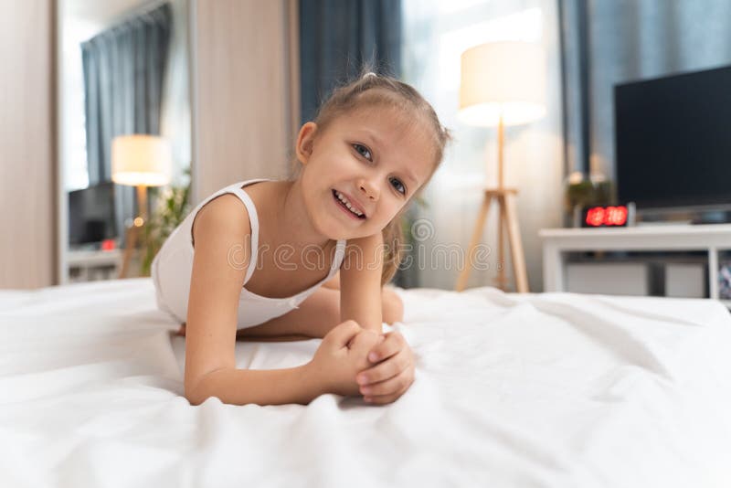 Girl resting in bed stock photo. Image of play, inspiration - 172236770