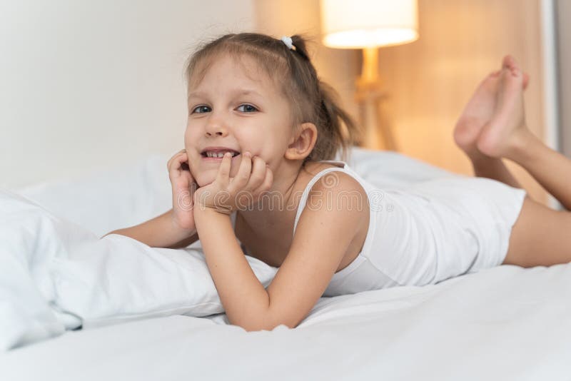 Girl resting in bed stock image. Image of lifestyle - 172237425
