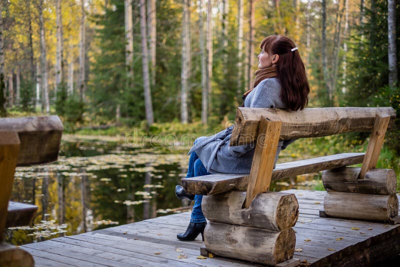 Girl resting on a bench 2 stock photo. Image of relaxation - 16702268