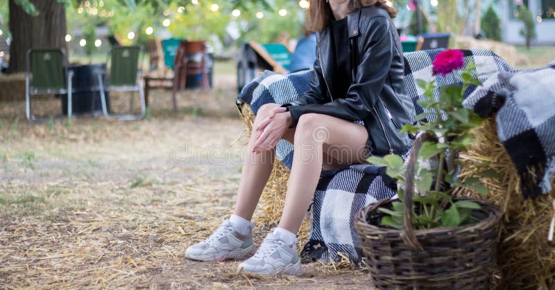 The Girl is Resting in the Park Stock Image - Image of happy, flora ...