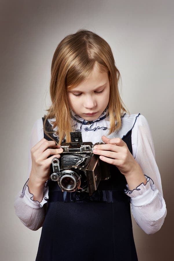 Girl with retro camera stock image. Image of light, mechanics - 48674793 Girl with retro camera stock image. Image of light, mechanics - 48674793