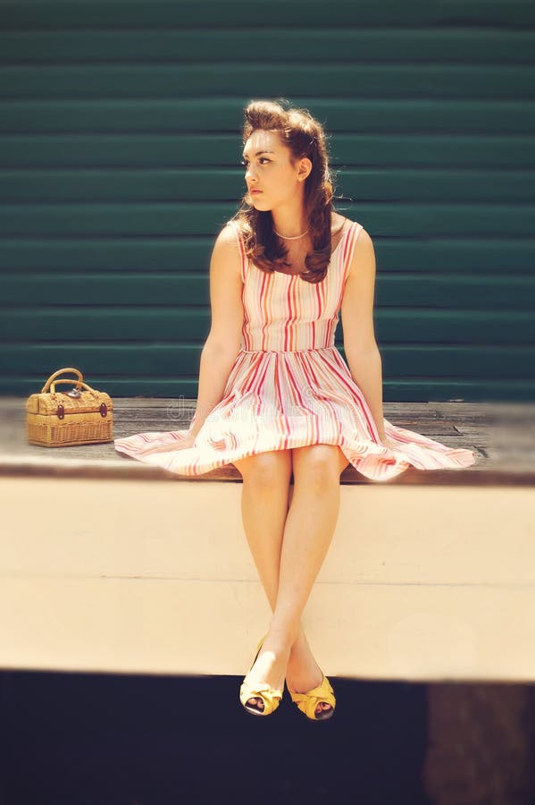 Girl in retro clothes stock photo. Image of caucasian - 19818132